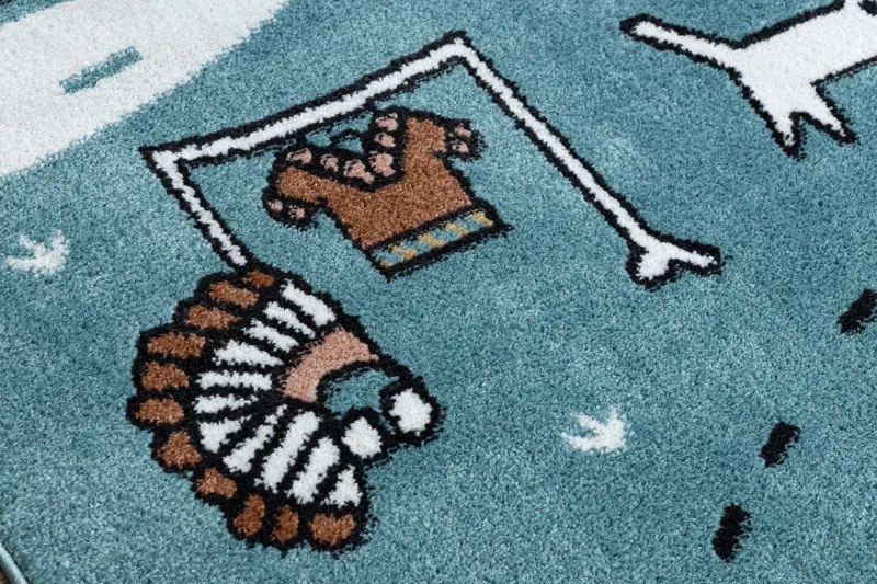 Dětský kusový koberec Fun Indian blue - 180x270 cm