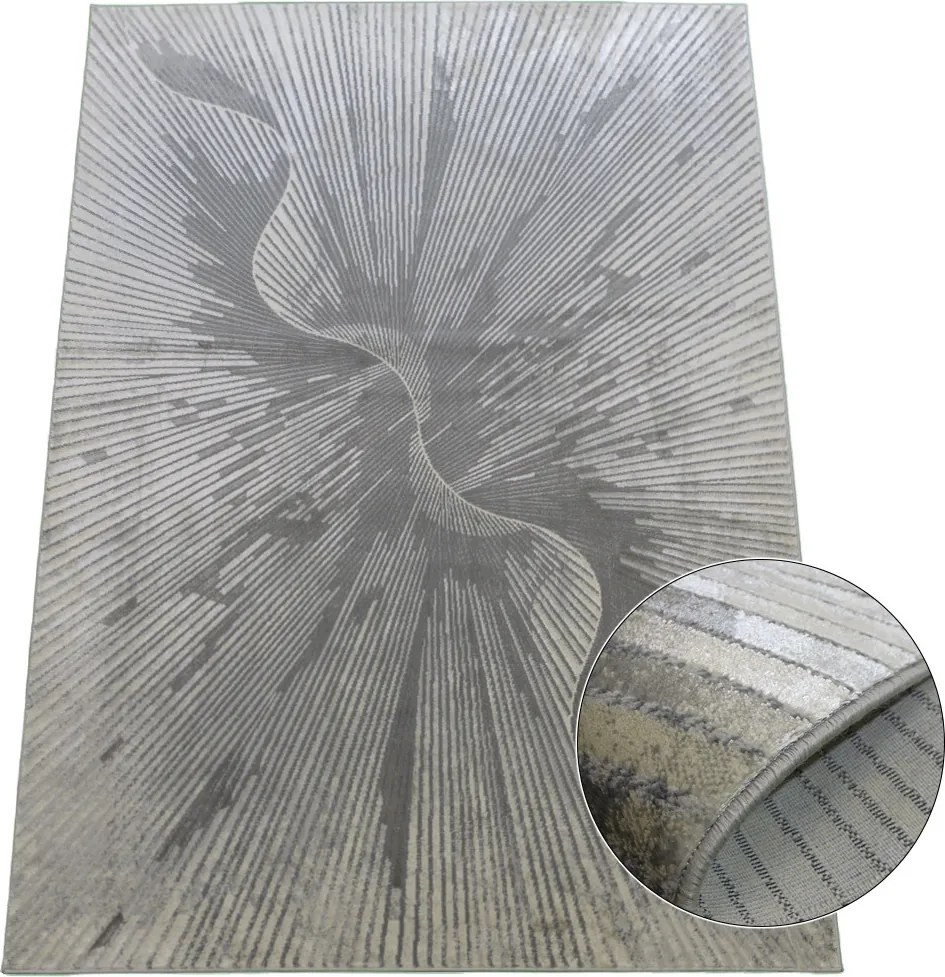 BE Koberec Esprit 3607 GREY - šedý obdélníkový Rozměr: 60x100 cm