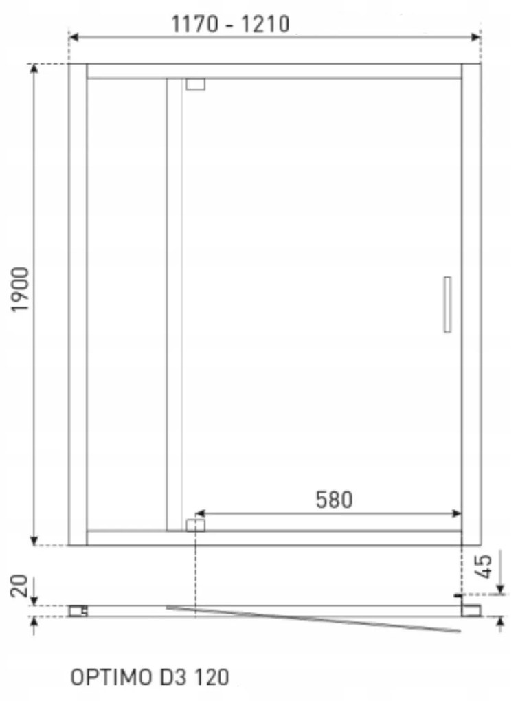 Aplomo Optimo transparent sprchové dveře Rozměr sprch.dveří: 90cm