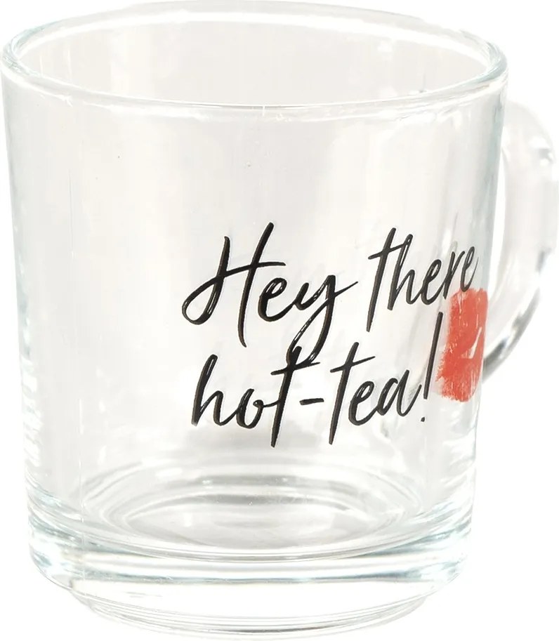 Skleněný hrneček Hot Tea - 11*8*9 cm / 200 ml