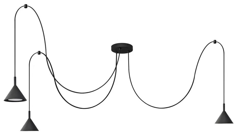 Lustr na lanku ETNA 3xGX53/10W/230V pavouk černá