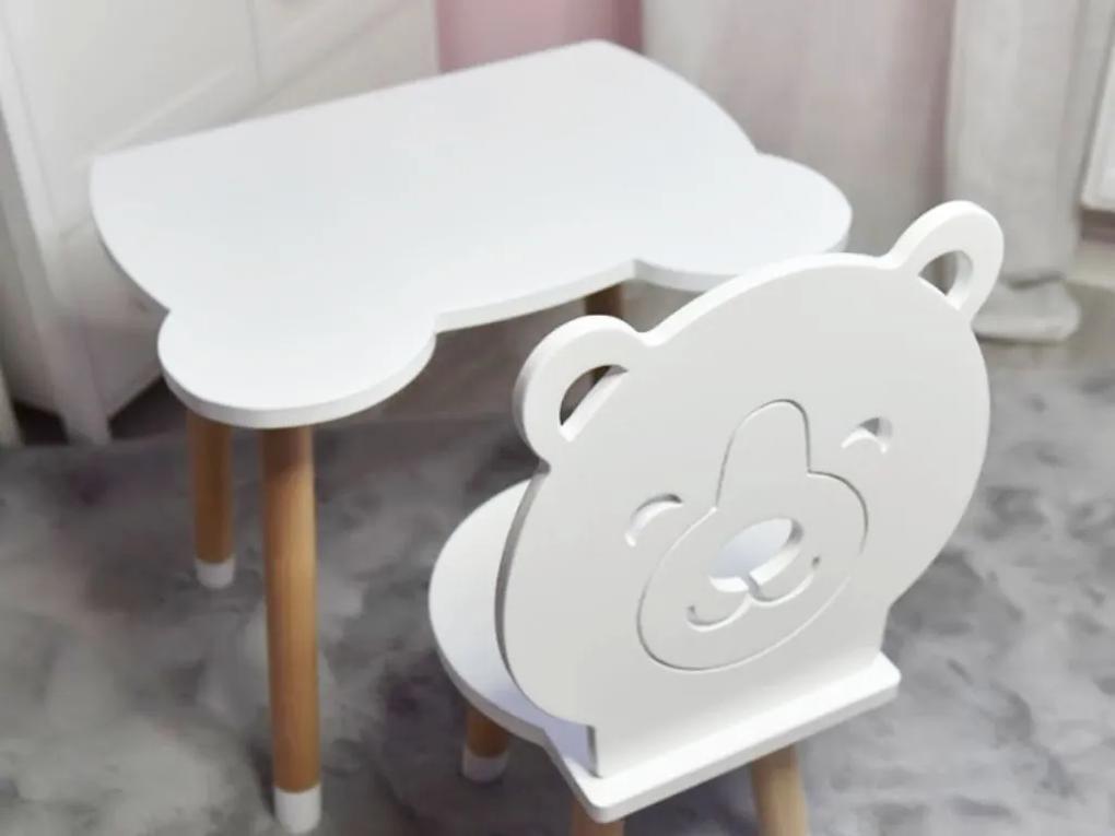 Manibox Dětský dřevěný stolek + židlička MEDVĚD + jméno ZDARMA