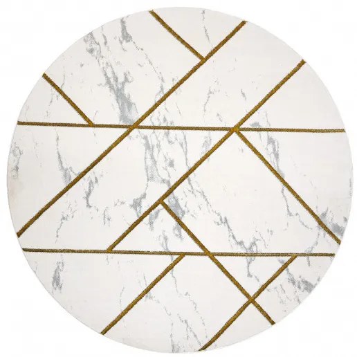 Dywany Łuszczów, Kusový koberec Emerald geometric 1012 cream and gold kruh, 200x200 (průměr) kruh, bílá, ložnice