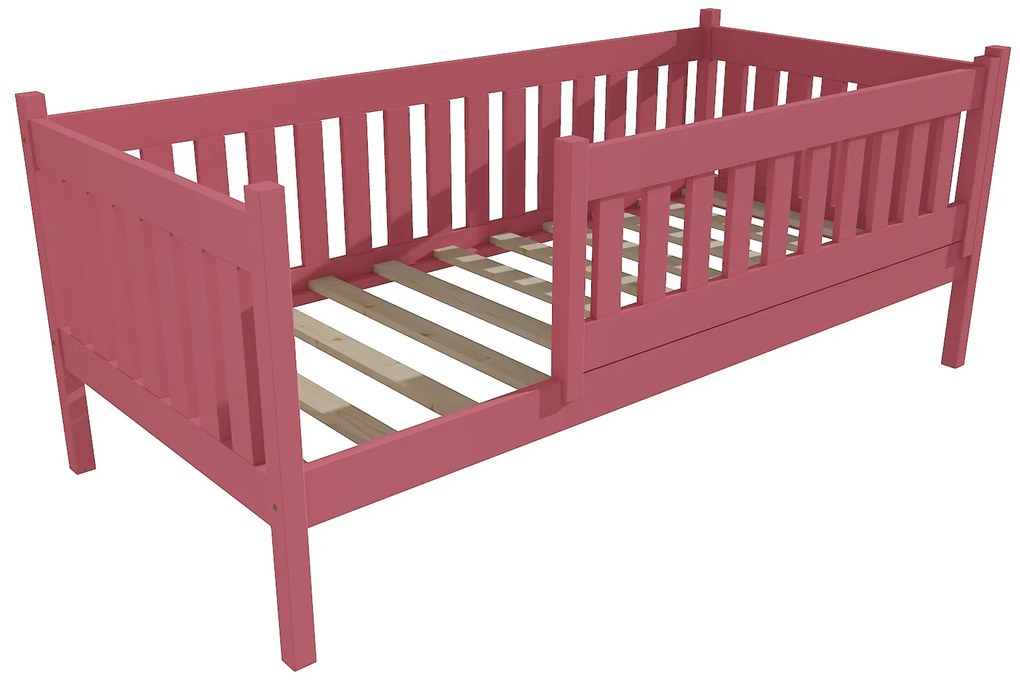 Vomaks Dětská postel M 012 NEW* se zábranou Rozměr: 80 x 200 cm, Barva: barva růžová