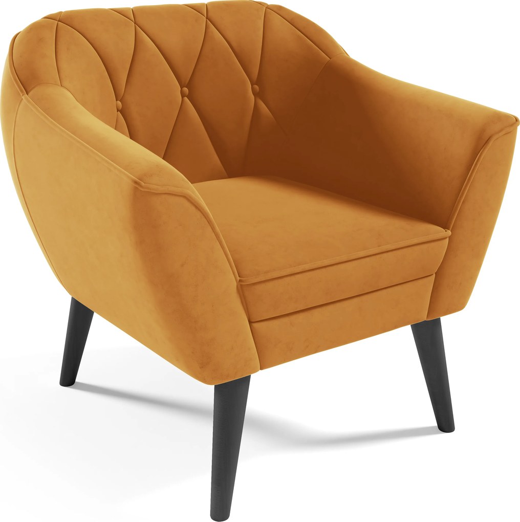Eka Křeslo KARO Látka Velutto: Olivová (Velutto 09), Výběr nohou: Bílé
