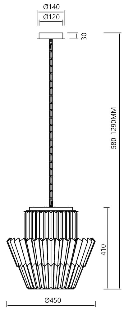 Lustr Donna, 1x křišťálové/zlaté kovové stínítko, (fi 45cm), g