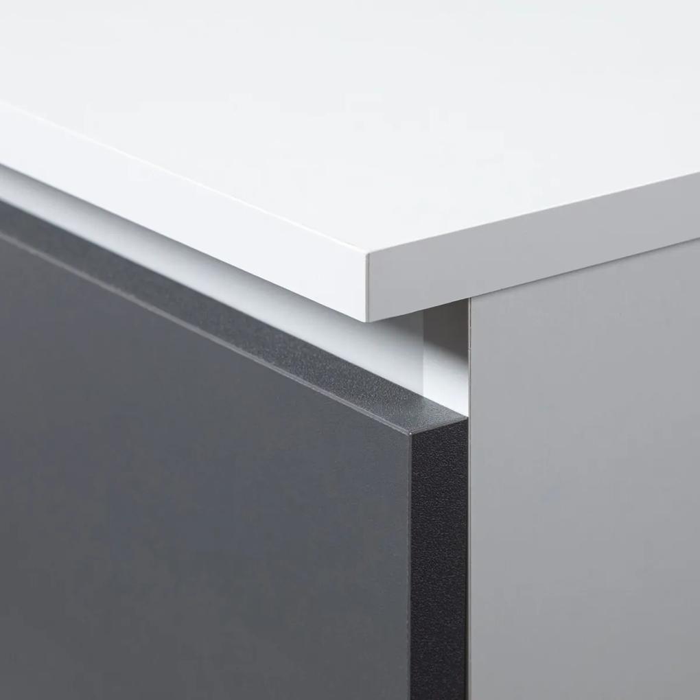 Psací stůl A-7 90 cm pravý bílý/grafitový