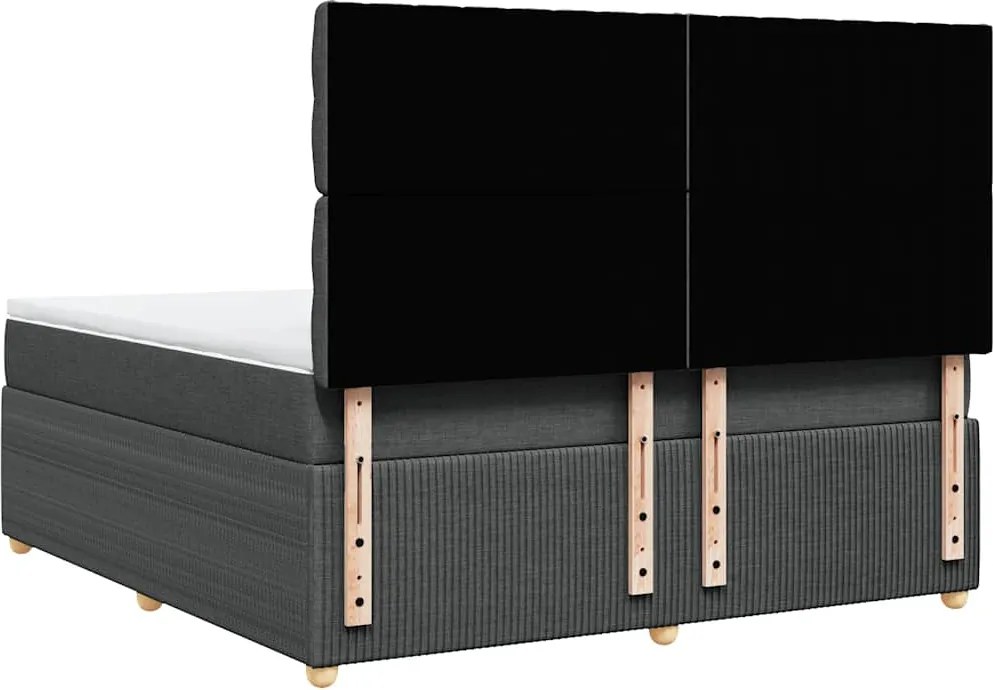 Box spring postel s matrací tmavě šedá 180x200 cm textil 3292143