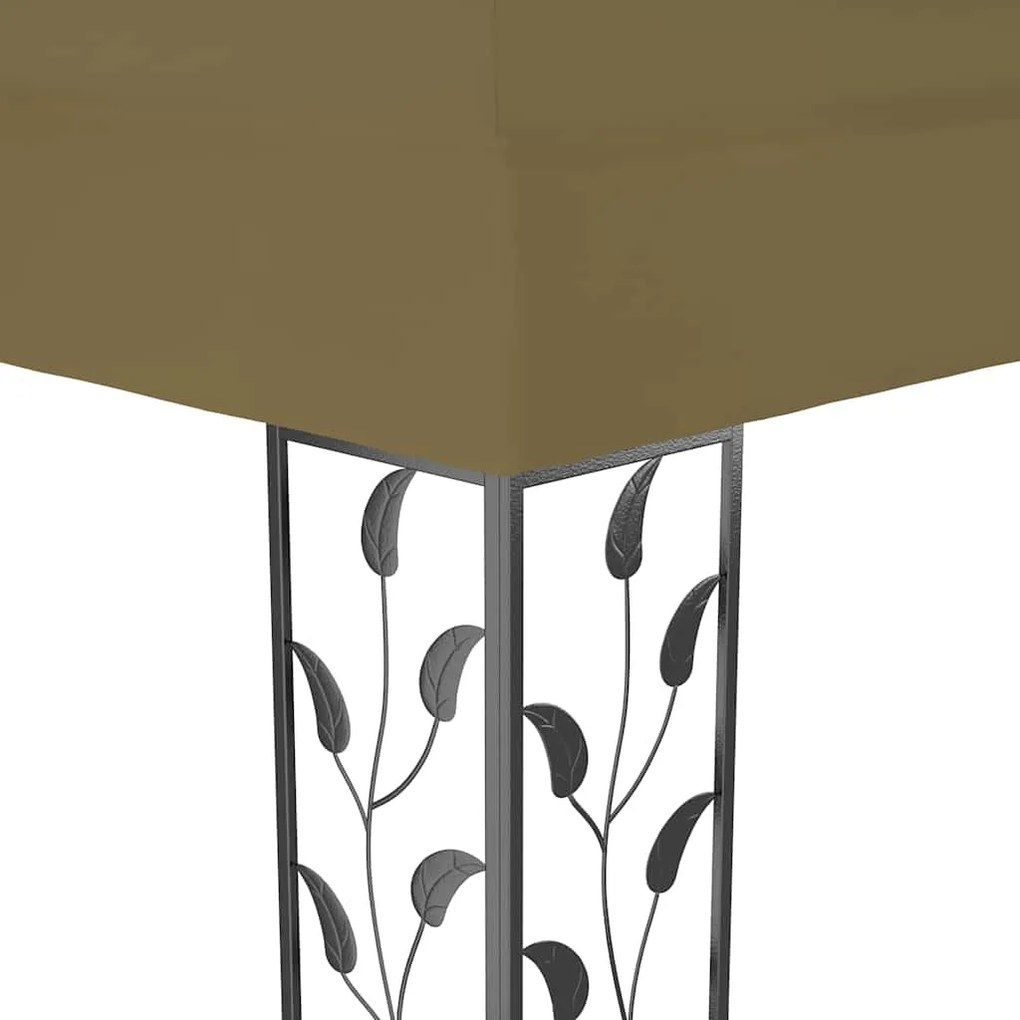 Altán s dvojitou střechou 3 x 4 m taupe 180 g/m² 312244
