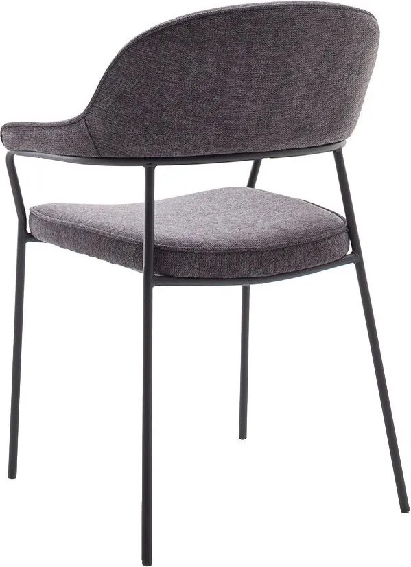 Tmavě šedá jídelní židle s područkami Kindersley – Unique Furniture