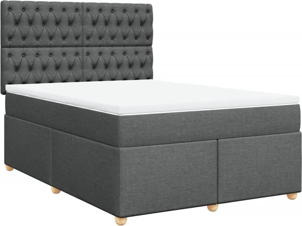 Box spring postel s matrací tmavě šedá 160x200 cm textil 3293639
