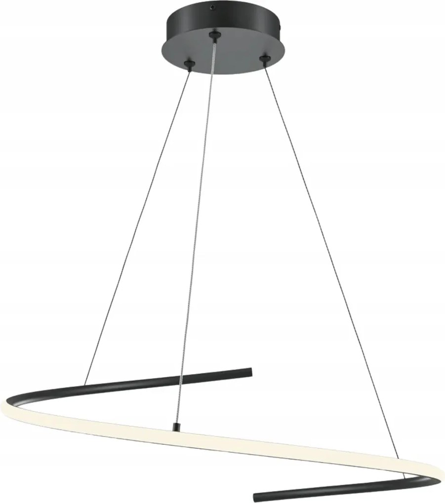 Moderní závěsná lampa černá Led spirála 60 cm do obývacího pokoje jídelny Maytoni