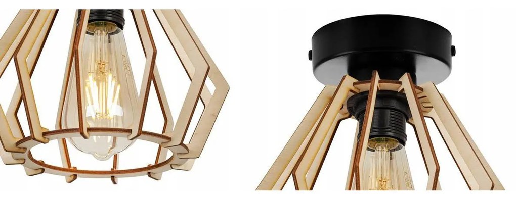 Stropní svítidlo Timber, 1x dřevěné stínítko