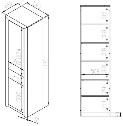 Komoda na spodní prádlo LOCK 03L