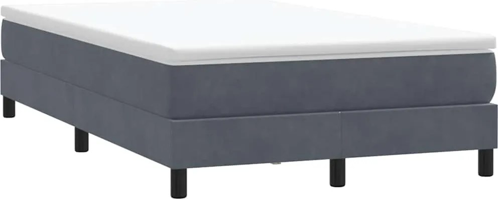 Postel Box Spring bez matrace tmavě šedá 120x220 cm samet 3315868