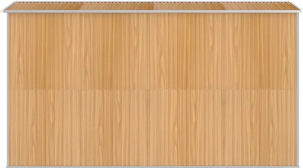 Zahradní kůlna světle hnědá 192 x 357 x 223 cm pozinkovaná ocel 3147473