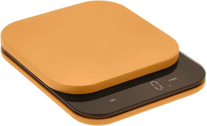 Žlutá plastová digitální kuchyňská váha Mensura – Rosti