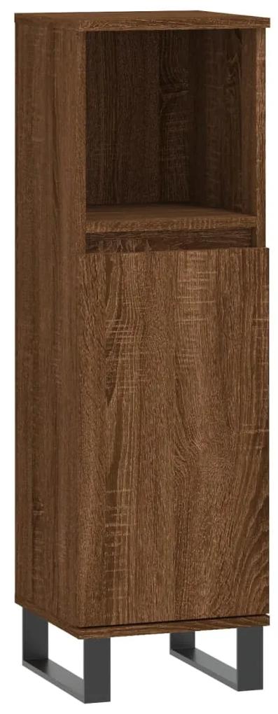 Koupelnová skříňka hnědý dub 30 x 30 x 100 cm kompozitní dřevo
