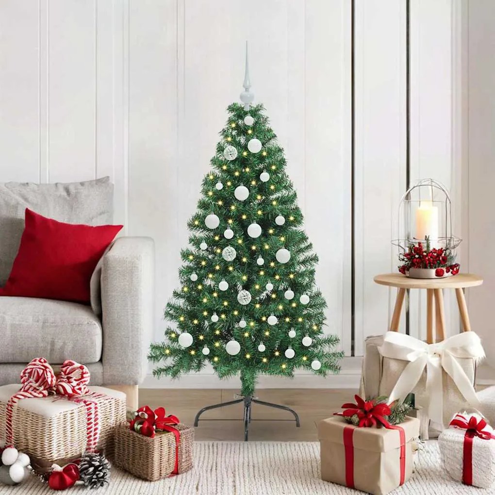 Umělý osvětlený vánoční stromeček Zelená 120 cm PVC 3396992