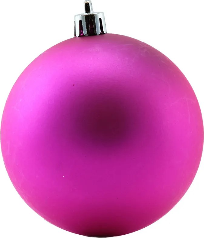 Sada vánočních ozdob růžové 8 cm plastové koule, 12× lesk, 12× mat, balení 24 ks