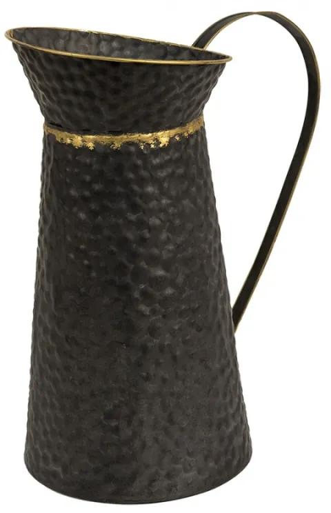 Černý kovový dekorační džbán Thelonious – 40x23x47 cm