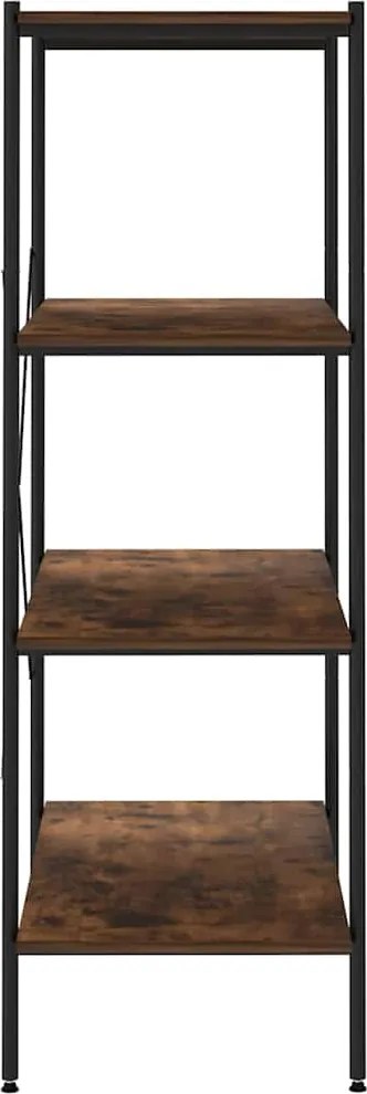 Policový regál se 4 policemi černý a přírodní 80 x 40 x 130 cm 336345