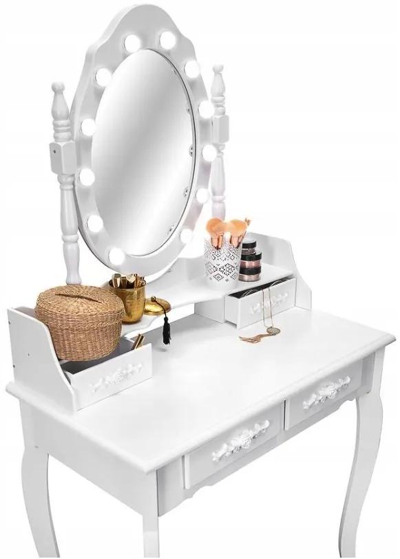 Toaletní stolek se zrcadlem a LED světýlky