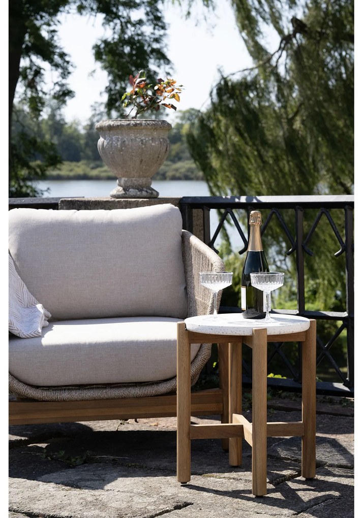 House Nordic Zahradní odkládací stolek TERRACINA ⌀37 cm bílý