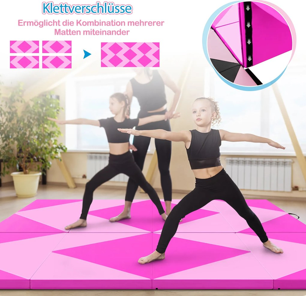 Costway 240 cm skládací gymnastická podložka 240 cm x 117 cm x 5 cm