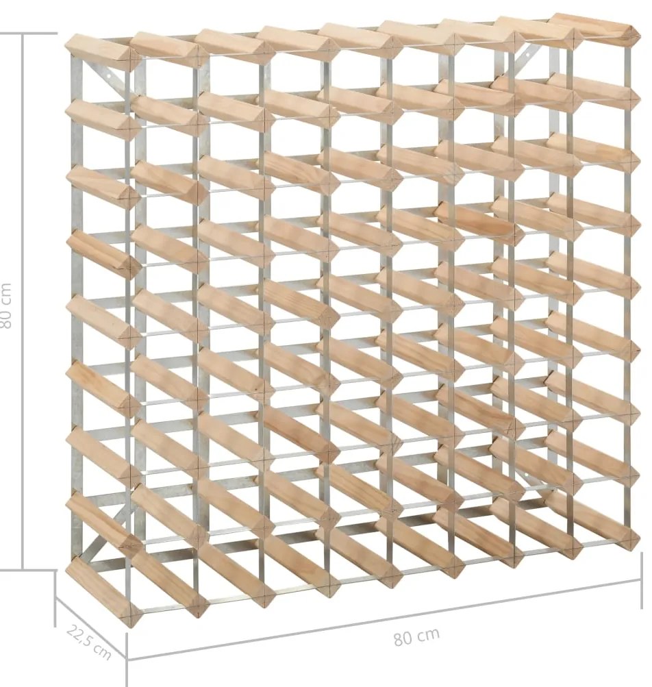 vidaXL Marketos Stojan na víno na 72 lahví masivní borové dřevo