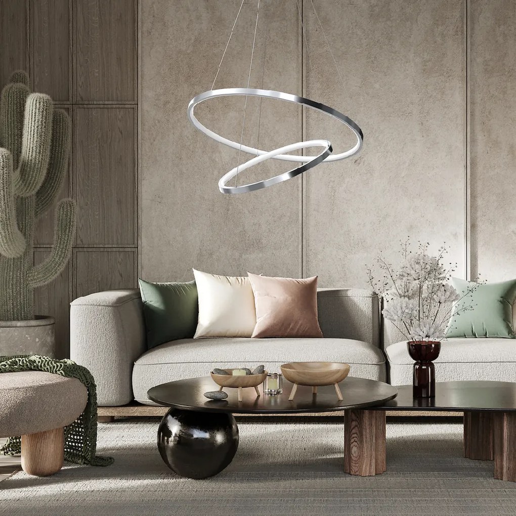 Závěsné LED svítidlo Hoop, 2x LED 51w, 4000k, ch