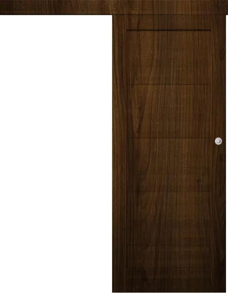 posuvné interiérové dveře na stěnu vasco doors SANTIAGO plné, model 1 Průchozí rozměr: 70 x 197 cm, Orientace dveří: Levé dveře, Dekor: Dub Aljaška