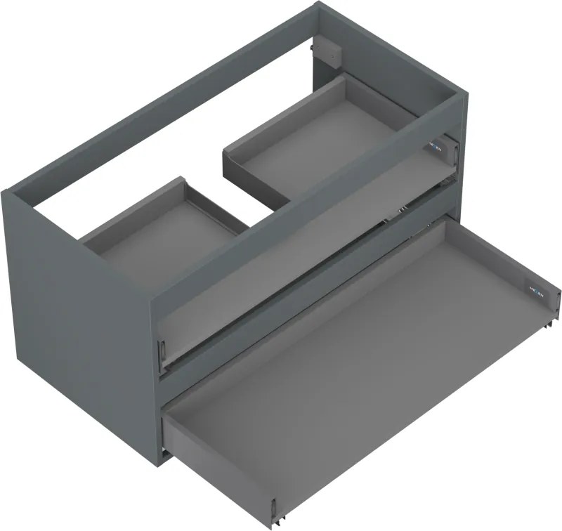 Mexen Box-A, závěsná skříňka 90 cm, 2 zásuvky, grafitová matná, 91AX0-0900-470-2-66
