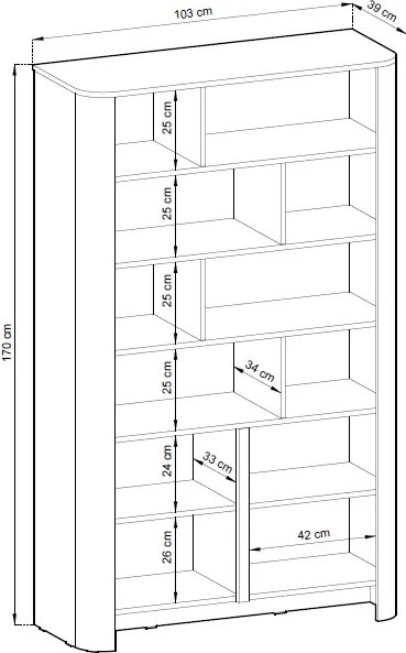 PCo Regál BURGOS RG103, 103 cm Kašmír