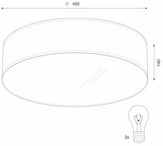 Stropní svítidlo SIRJA 2xE27/60W/230V pr. 45 cm krémová