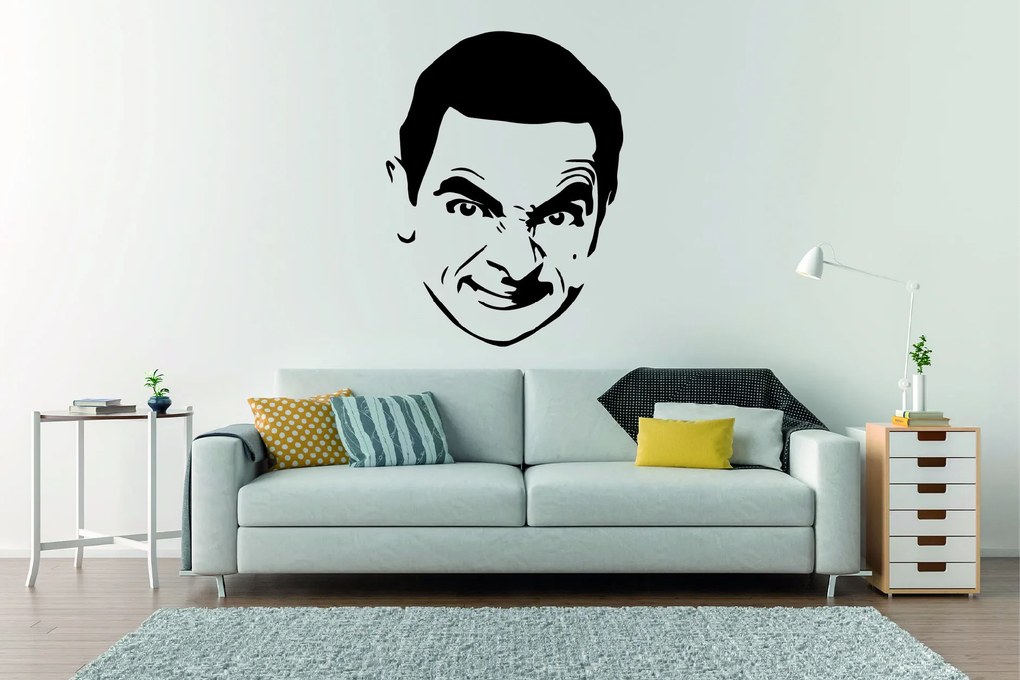 Lepy.cz Samolepka na zeď Mr. Bean Velikost (šířka x výška): 65x87cm, Barevná varianta: Světle oranžová