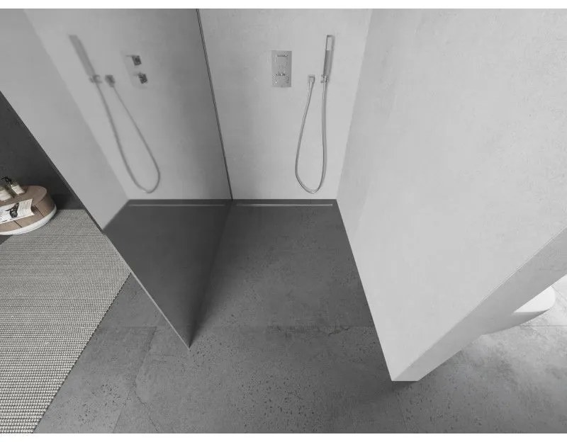 Mexen Kioto L, sprchová zástěna Walk-In 120 x 200 cm, 8mm sklo vzor zrcadlo, chromový profil, 800-120-103-01-50
