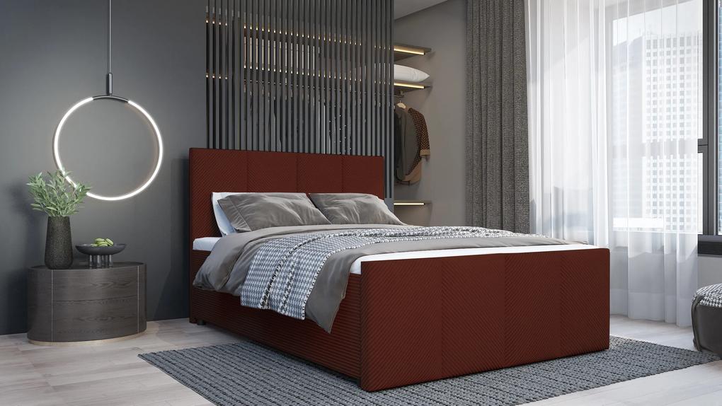 SFAB Kontinentální čalouněná postel MILANO (180x200 cm) Barva látky: Pudrová (Lincoln 61)