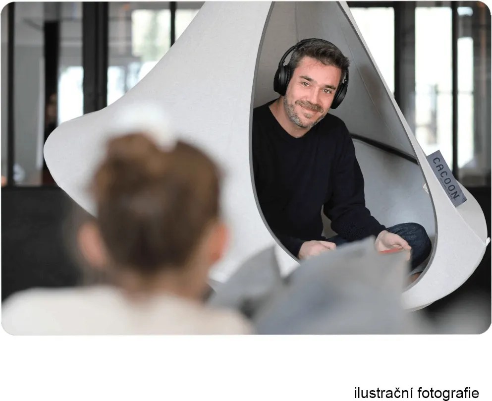 Kondela Závěsné houpací křeslo, světle šedá, KLORIN NEW BIG SIZE CACOON HAMMOCK