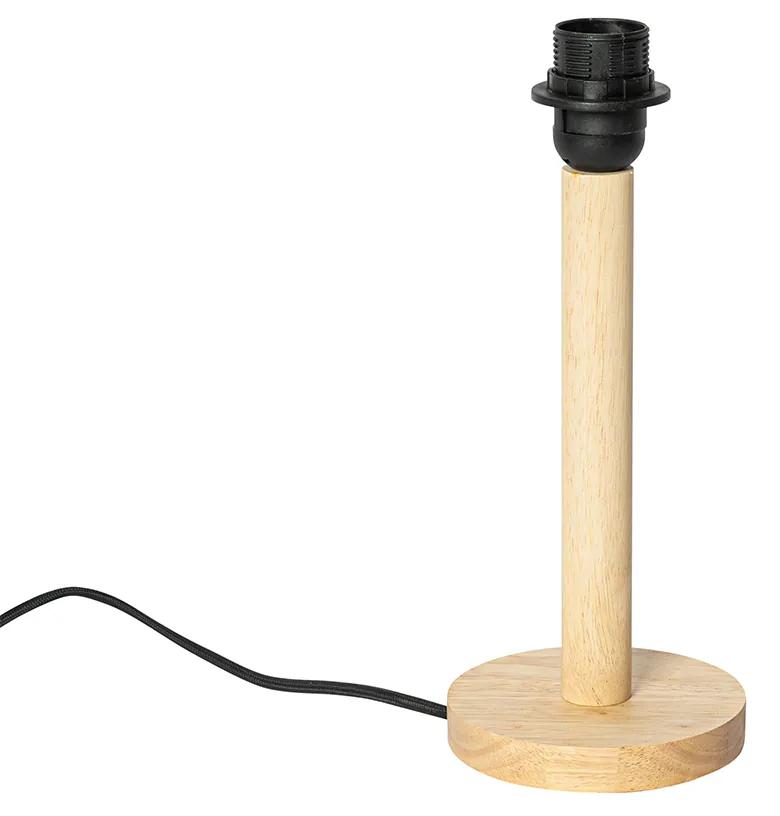 Venkovská stolní lampa dřevěná bez stínidla - Mels