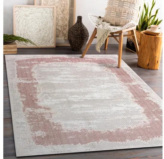 Dywany Łuszczów Kusový koberec Core A004 Frame beige/pink Rozměry koberců: 160x220