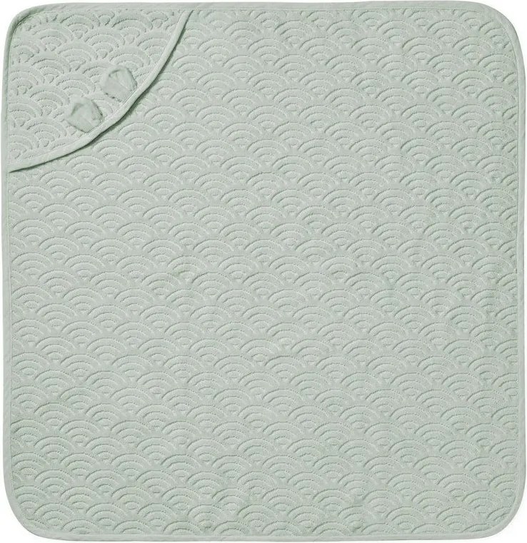 Dětská osuška s kapucí z bio bavlny v mentolové barvě 80x80 cm Dusty Green – Cam Cam Copenhagen