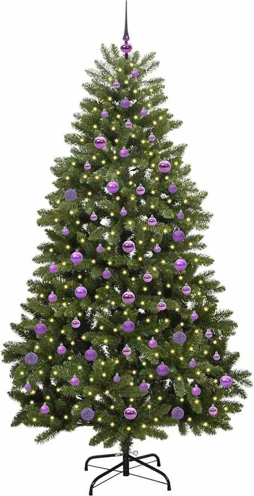 Umělý vánoční stromeček 210 cm 300 LED Teplá bílá PVC a ocel 3395700