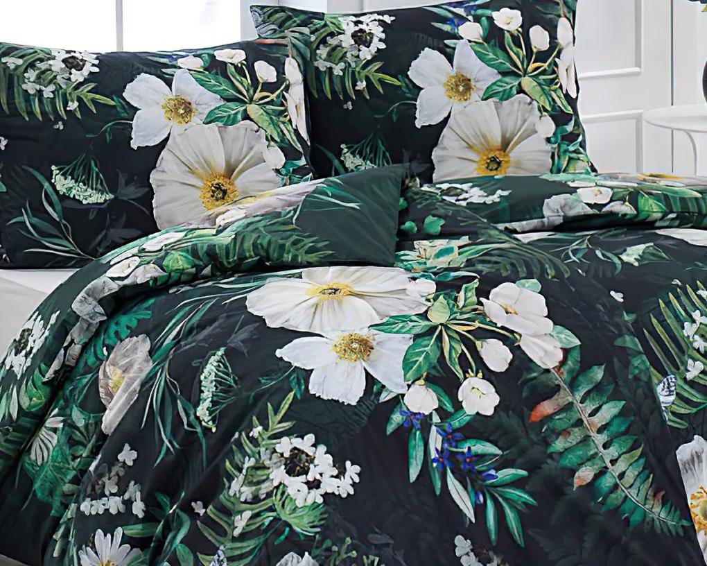 Matějovský povlečení TROPICANA, květnový vzor, zelené, bavlna hladká, 140x200cm + 70x90cm