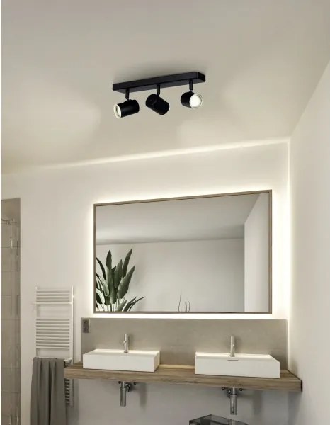 Eglo 901966 - Koupelnové bodové svítidlo CONSUMA 3xGU10/5W/230V IP44 černá