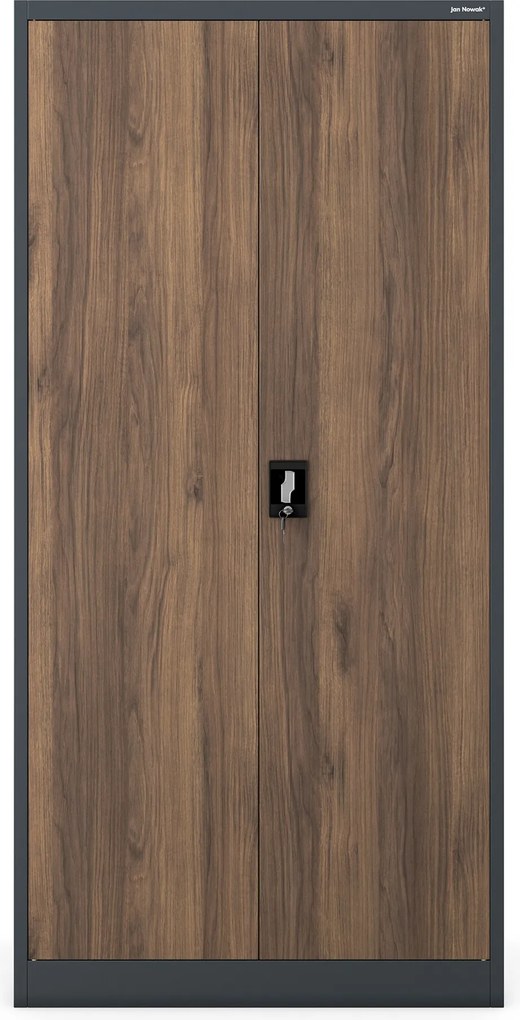 Víceúčelová kovová skříň antracitová / ořech, 900x1850x450 mm: DAWID Eco Design