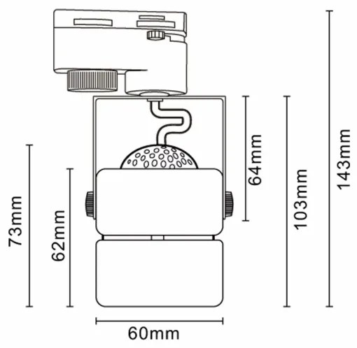 Bodové svítidlo v lištovém systému VIENNA 3xGU10/10W/230V černá