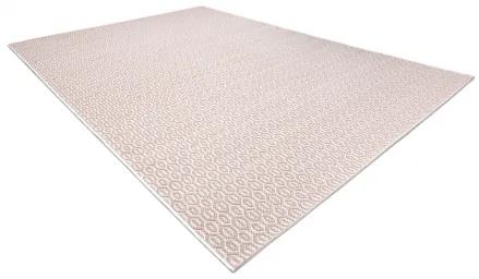 koberec FLAT 48603/526 Kroužky KRÉM růžový velikost 200x290 cm | krásné koberce cz