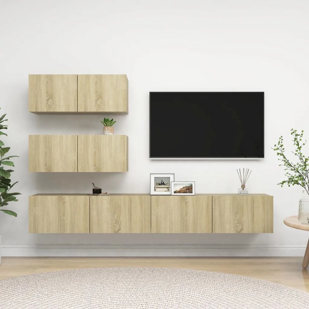 4dílný set TV skříněk dub sonoma kompozitní dřevo 3079026