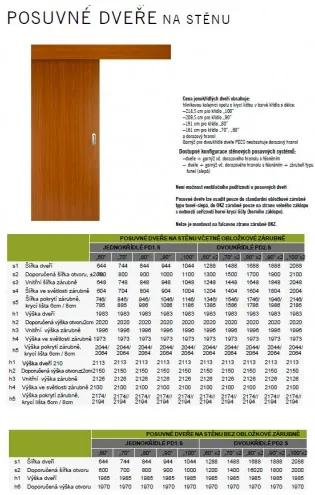 Archo - Posuvné dveře na stěnu dřevěné dýhované z borovice Panama 105554